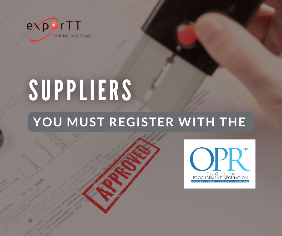 Suppliers: Register with Office of Procurement Regulation | exporTT